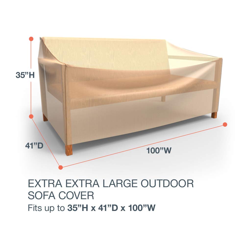 Budge Sedona Patio Sofa Cover, Tan, Extra Extra Large