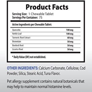 Dog Immune System Supplements - PET Allergy Relief - for Dogs and Cats - Advanced Formula - Burdock Root for Dogs - 2 Bottle (150 Chews)