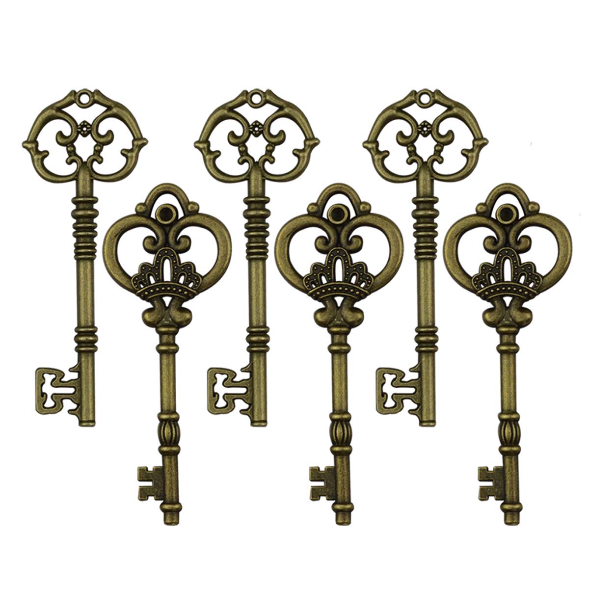 Gutapo 20 Extra Large Antique Bronze Finish Skeleton Keys Rustic Steampunk Key for Wedding Decoration Favor DIY Gift