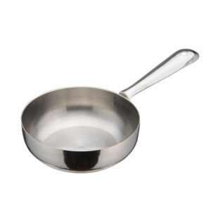 winco dcwc-101s mini fry pan, silver, 4"dia x 1-1/8"h