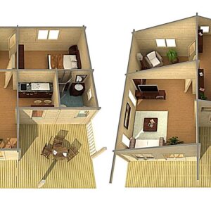 Allwood Avalon Cabin Kit | 540 SQF + Loft (Double Glass Windows and Doors)