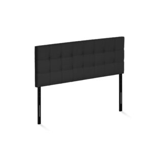 furinno roanne tufted headboard, queen, black