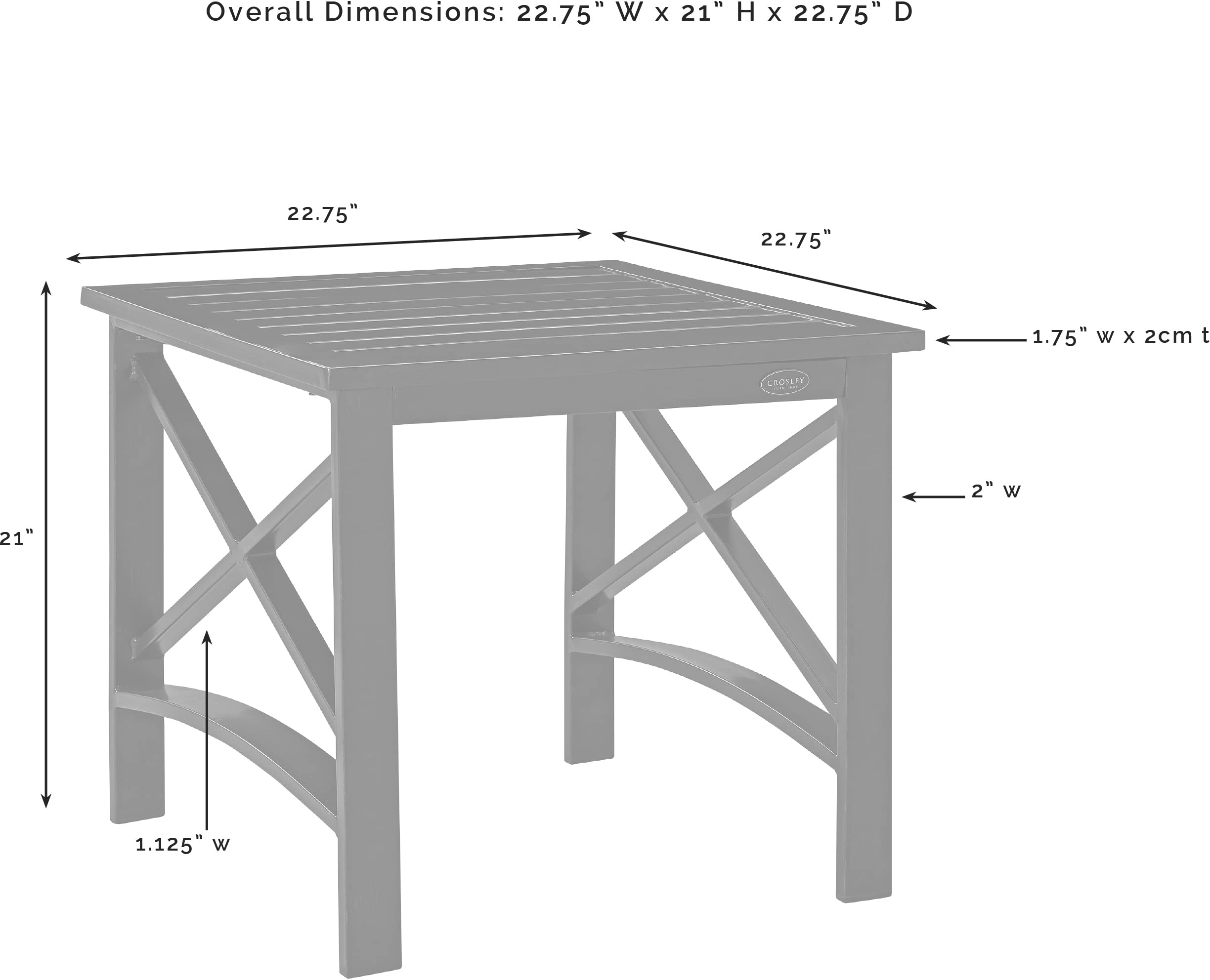 Crosley Furniture Kaplan Weather Resistant Metal Outdoor Side Table for Patio, Deck, Porch, Oiled Bronze