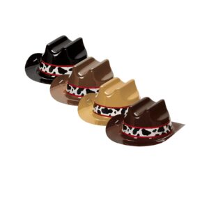 Amscan Mini Western Cowboy Hats, Multicolor, 2 1/5" x 4 4/5". 8 Pcs