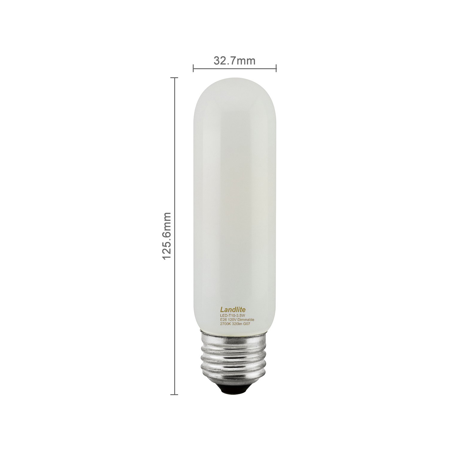 Promotion 2PK LED T10 3.5W, 25W/120V Incandescent Equivalent, Completely Traditional T10 Shape Glass Bulbs(3.5Wx2PCs)