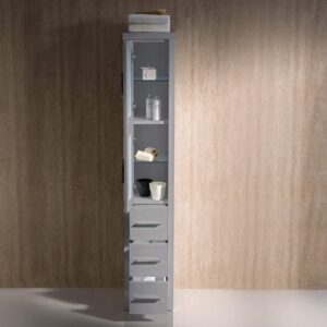 Fresca Torino Gray Tall Bathroom Linen Side Cabinet