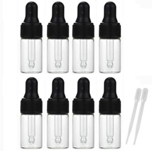 clear glass dropper bottles with 3ml transfer pipettes 30 packs 1ml/2ml/3ml essential oil dropper vials mini empty perfume sample dropper glass bottles (3ml)