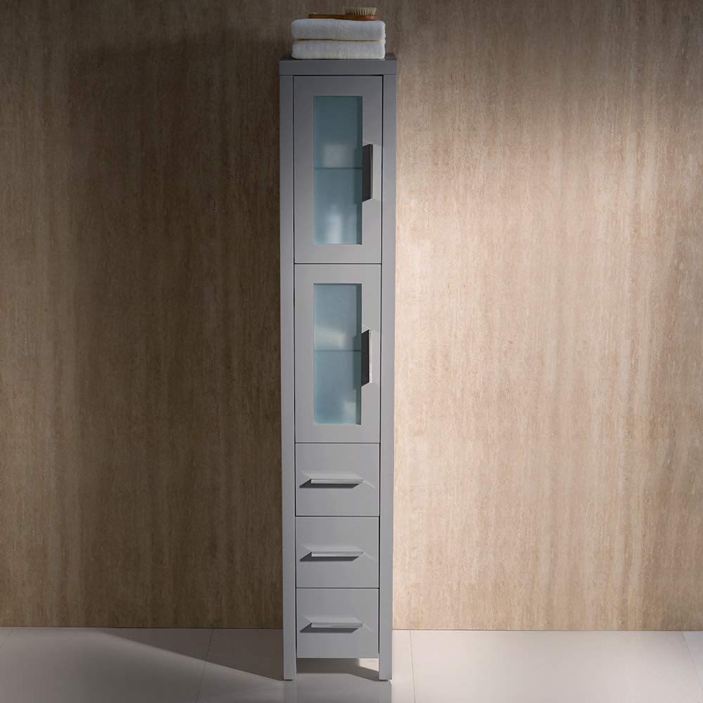 Fresca Torino Gray Tall Bathroom Linen Side Cabinet