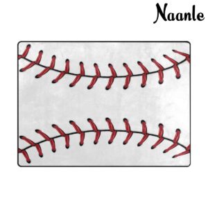 Naanle Sport Baseball Lace Non Slip Area Rug for Living Dinning Room Bedroom Kitchen, 3' x 5'(39 x 60 Inches), Sport Nursery Rug Floor Carpet Yoga Mat