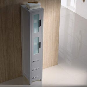 Fresca Torino Gray Tall Bathroom Linen Side Cabinet