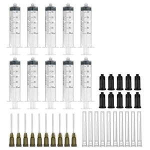 10 pack 50ml syringes with 14gx1.0'' blunt tip fill needles and storage caps(luer lock) …