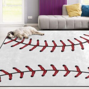 naanle sport baseball lace non slip area rug for living dinning room bedroom kitchen, 3' x 5'(39 x 60 inches), sport nursery rug floor carpet yoga mat