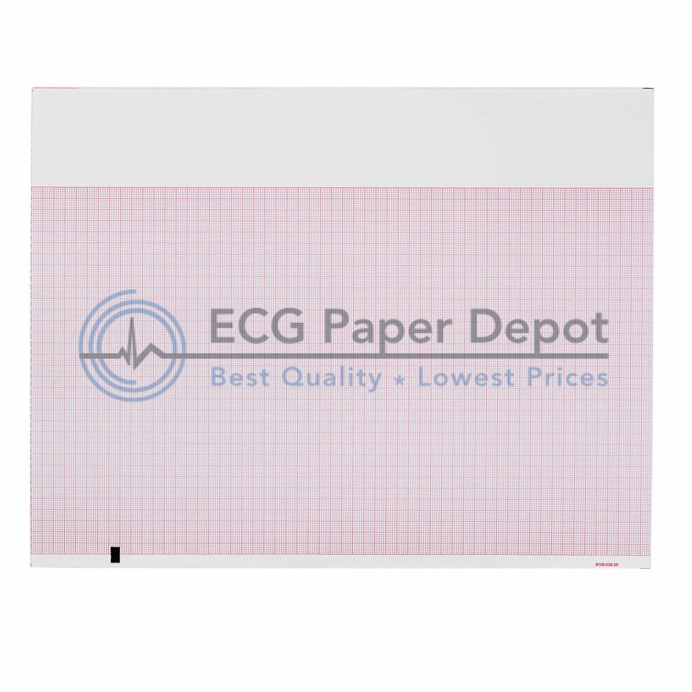 ECG EKG Paper Mortara 9100-026-01 Compatible Thermal Recording Sheets 12 Pads per Case