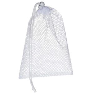 tecunite 10 pcs mesh bags drawstring laundry bags large nylon mesh bags gift bag dishwasher bag with sliding drawstring for kitchen jewelry gifts wedding favor home(5.5 x 7.5 inch,white)