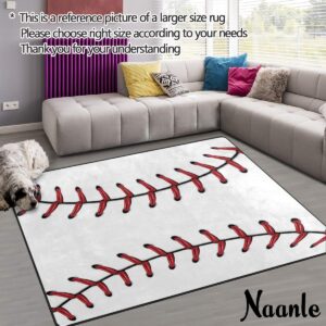 Naanle Sport Baseball Lace Non Slip Area Rug for Living Dinning Room Bedroom Kitchen, 3' x 5'(39 x 60 Inches), Sport Nursery Rug Floor Carpet Yoga Mat