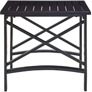 Crosley Furniture Kaplan Weather Resistant Metal Outdoor Side Table for Patio, Deck, Porch, Oiled Bronze