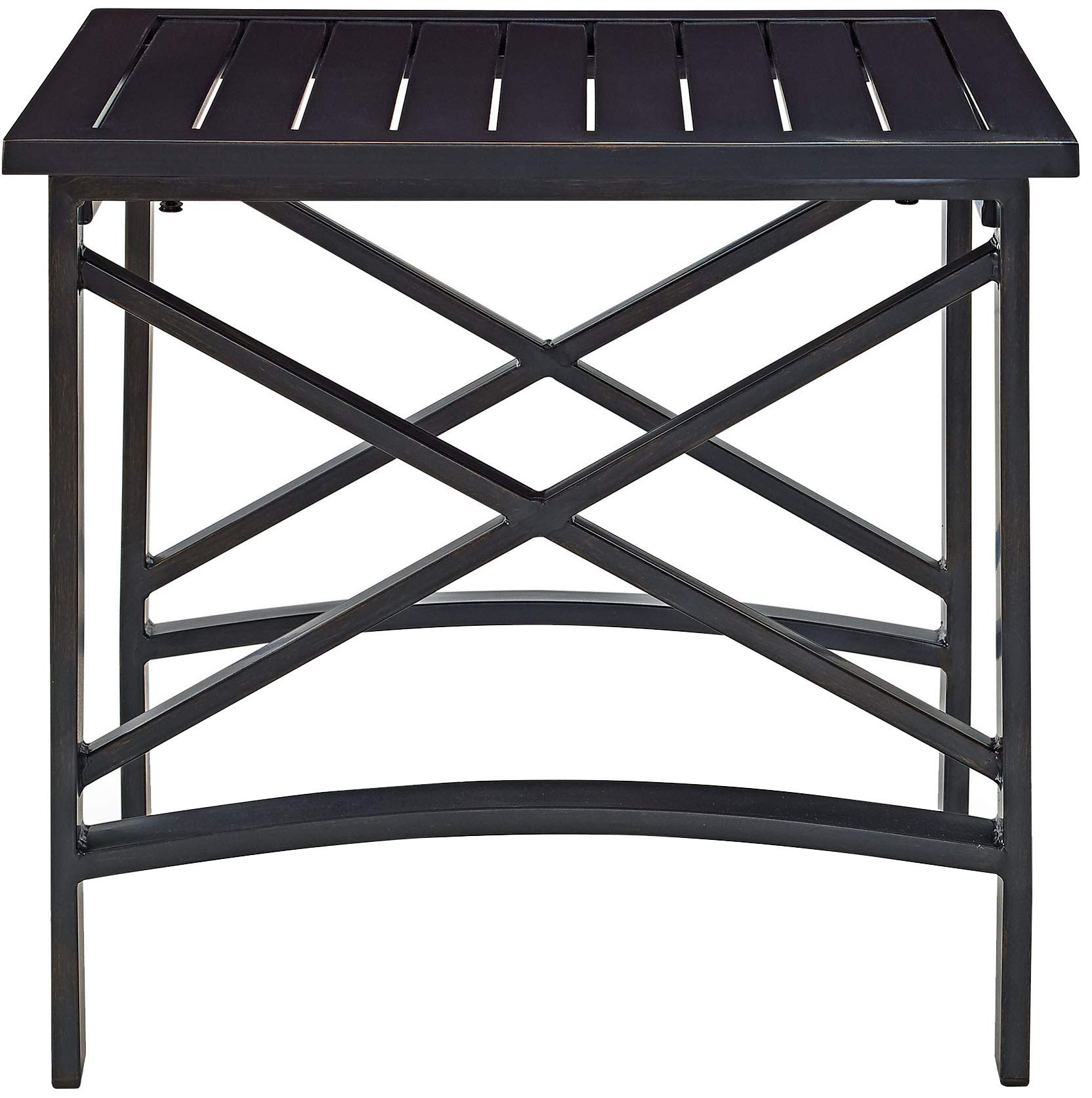 Crosley Furniture Kaplan Weather Resistant Metal Outdoor Side Table for Patio, Deck, Porch, Oiled Bronze