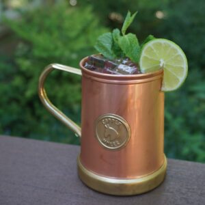 Copper Mules The Finest HandCrafted Copper Mug Unique Patented Design - Solid Brass Base and Handle - Holds 18oz