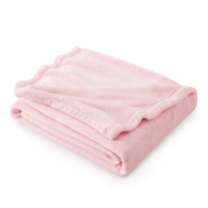 bedsure fleece blanket throw blanket pink - 300gsm throw blankets for couch, sofa, bed, soft lightweight plush cozy blankets and throws for toddlers, girls