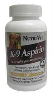 nutri-vet k9 aspirin 120mg liver chewables for small dogs 100 count - 3 pack