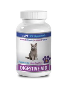 pet supplements cat digestive care - digestive aid - for cats - advanced probiotic - chewable - cats probiotic supplement - 1 bottle (60 chews)