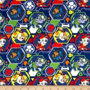 1 yard - "mission pawsible" paw patrol characters on navy blue cotton fabric - officially licensed (great for quilting, sewing, craft projects, quilt, throw pillows & more) 1 yard x 44