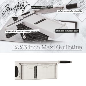 Tim Holtz Paper Cutter Tool - Maxi Guillotine Paper Trimmer for Scrapbooking, Vinyl, and Craft Paper - 12.25 Inch Cutting Length with Extendable Ruler and Grid Lines