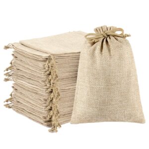 anphsin 75 pcs small burlap gift bags with drawstring - 5.4" x 3.7" burlap favor sacks, mini gift wrapping bags for wedding baby shower classmates festival party favors, diy craft