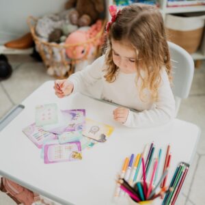 Mount-It! Kids Desk and Chair Set Height Adjustable up to 30" Ergonomic Kids Desk School, Kids Table and Chairs for Student 26" x 18" Tabletop with Pencil Drawer, 3-10 Age Children, Grey