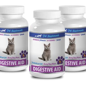 PET SUPPLEMENTS cat Stomach Sensitive - Digestive AID - for Cats - Advanced PROBIOTIC - CHEWABLE - cat probiotic - 3 Bottle (180 Chews)