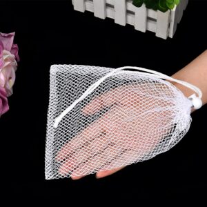 TecUnite 10 Pcs Mesh Bags Drawstring Laundry Bags Large Nylon Mesh Bags Gift Bag Dishwasher Bag with Sliding Drawstring for Kitchen Jewelry Gifts Wedding Favor Home(5.5 x 7.5 Inch,White)