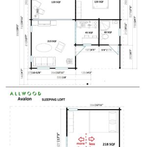 Allwood Avalon Cabin Kit | 540 SQF + Loft (Double Glass Windows and Doors)