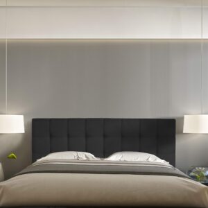 FURINNO Roanne Tufted Headboard, Queen, Black