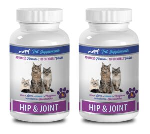 pet supplements calcium for cats - hip and joint - for cats - health and care - chewable - glucosamine for cats - 2 bottle (240 chews)