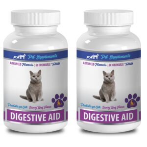 PET SUPPLEMENTS enzymes for Cats - Digestive AID - for Cats - Advanced PROBIOTIC - CHEWABLE - probiotic cat Chews - 2 Bottle (120 Chews)