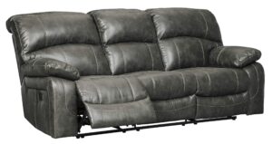 signature design by ashley dunwell adjustable power rocker reclining sofa with usb charging, gray