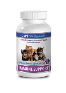 pet supplements cat immune system - immune support - for cats - vet recommended - chewable - selenium for cats - 1 bottle (90 chews)