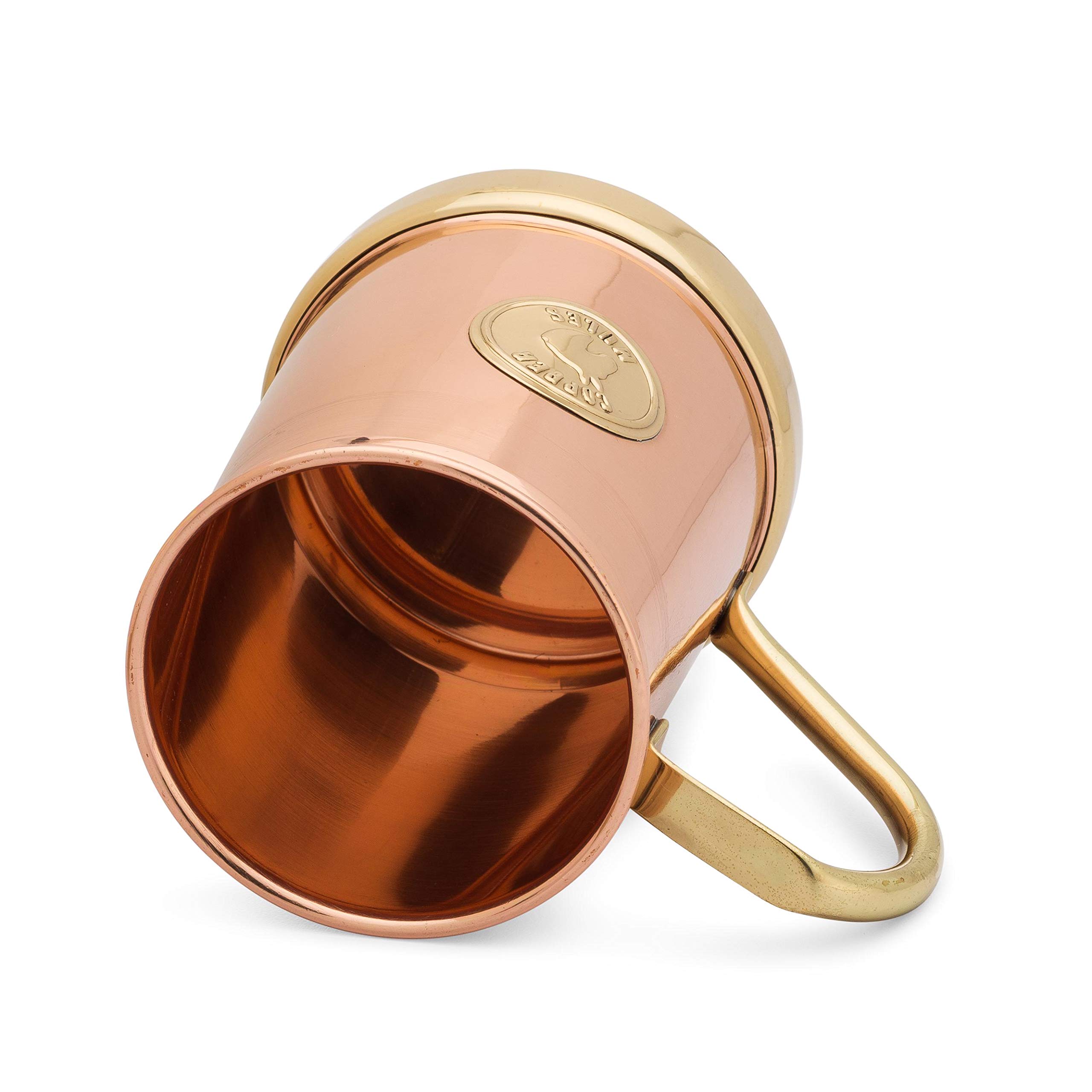 Copper Mules The Finest HandCrafted Copper Mug Unique Patented Design - Solid Brass Base and Handle - Holds 18oz