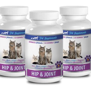 cat Immune System Support - Hip and Joint - for Cats - Health and Care - CHEWABLE - cat Joint Supplements - 3 Bottle (360 Chews)