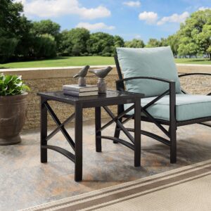 Crosley Furniture Kaplan Weather Resistant Metal Outdoor Side Table for Patio, Deck, Porch, Oiled Bronze