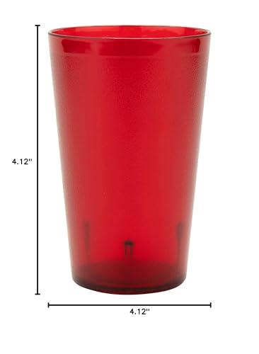 G.E.T. 5032-1-R-EC Heavy-Duty Plastic Restaurant Tumblers, 32 Ounce, Red (Set of 4)