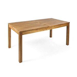 christopher knight home wilson outdoor expandable acacia wood dining table , teak finish