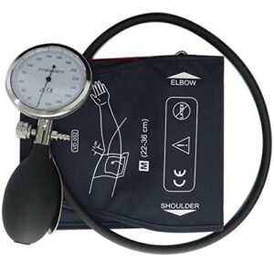 manual blood pressure cuff, single tube cuff with pressure gauge and inflation bulb (adult)