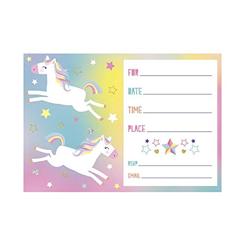 Unique Magical Purple Unicorn Invitations (Pack of 8) - Perfect for Kids Birthdays & Special Events