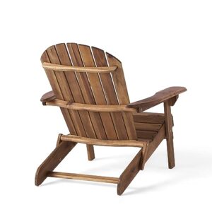 Christopher Knight Home Hanlee Folding Wood Adirondack Chair, Natural Stained Twin