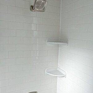 Squarefeet Depot BA780 DALTILE Corner Shower Shelf Wall Accessory White 8-1/2"x8-1/2 (THINSET OR Adhesive Mount, NO Need for Hardware)