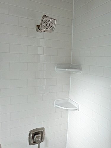 Squarefeet Depot BA780 DALTILE Corner Shower Shelf Wall Accessory White 8-1/2"x8-1/2 (THINSET OR Adhesive Mount, NO Need for Hardware)