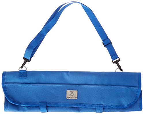 Mercer Culinary 7-Pocket Knife Roll Storage Bag, Blue