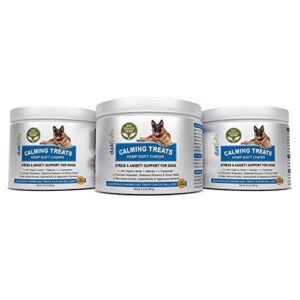 DakPets Hemp Calming Treats for Dogs - Made in USA w/Hemp Oil - Dog Anxiety Relief - Natural Separation Aid - Stress Relief - Fireworks - Storms - Barking 120 Soft Chews