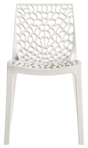 upon gruvyer indoor outdoor dining chairs, from italy, stackable, strong - brilliant white (2 chairs)